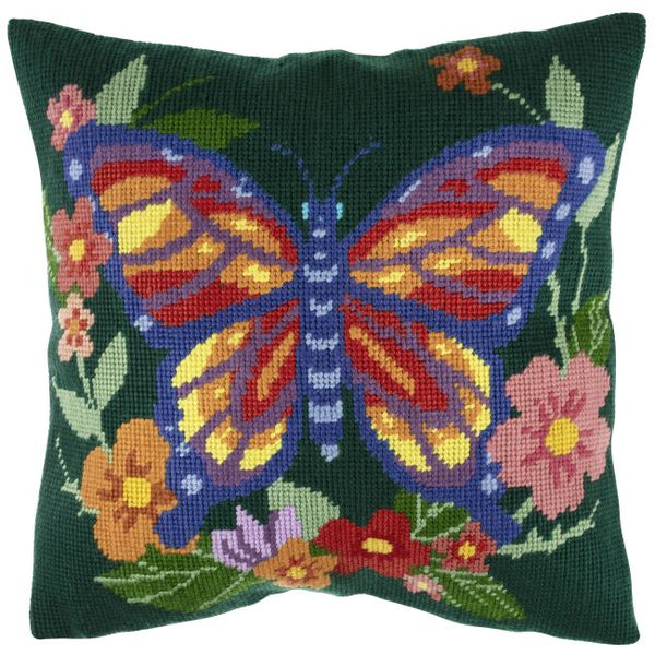 Flutterfly Tapestry Kit Cushion (with cushion back) – Tapestry Kits UK